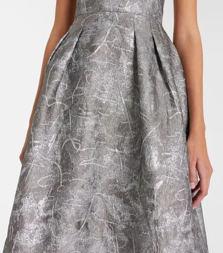 Rebecca Vallance Sterling Metallic-effect Jacquard Gown