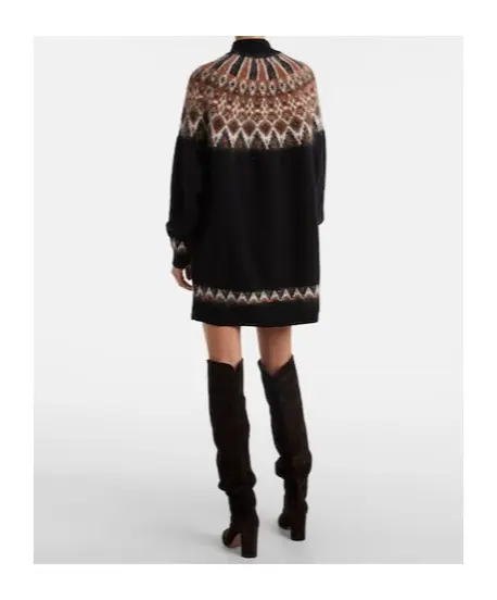 Staud Liza Fair Isle Wool-blend Sweater Dress