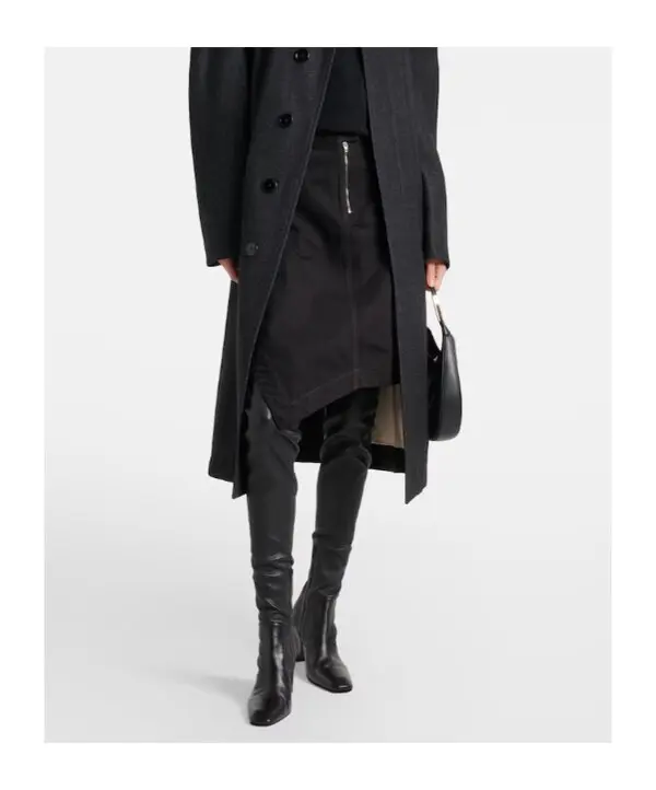 LEMAIRE Asymmetric Denim Midi Skirt