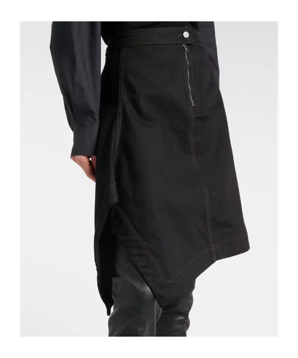 LEMAIRE Asymmetric Denim Midi Skirt