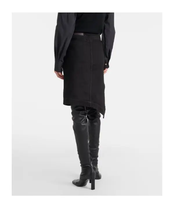 LEMAIRE Asymmetric Denim Midi Skirt