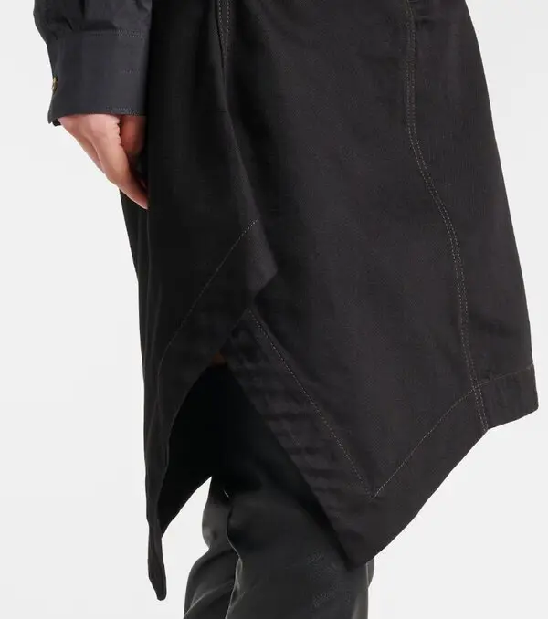 LEMAIRE Asymmetric Denim Midi Skirt