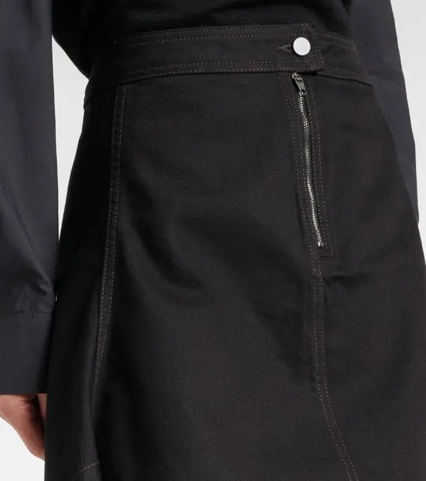 LEMAIRE Asymmetric Denim Midi Skirt