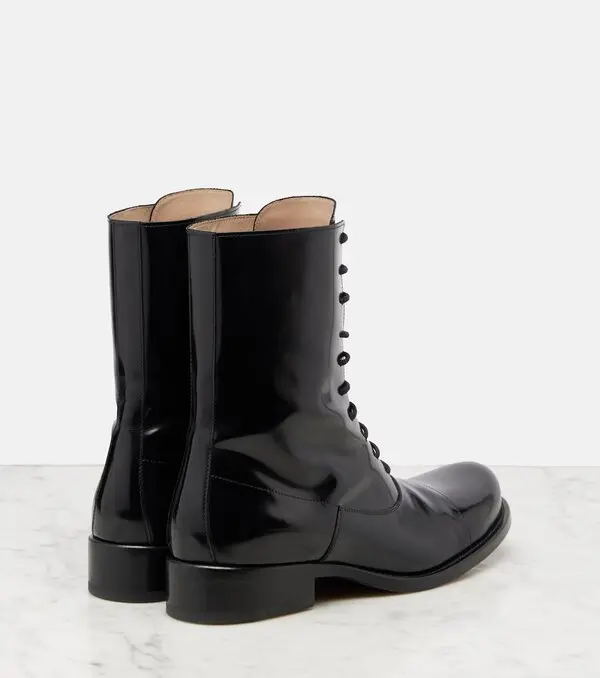 THE ROW Kai Leather Lace-up Boots
