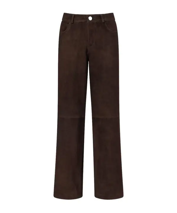 Nour Hammour Milo Suede Wide-leg Pants - Black