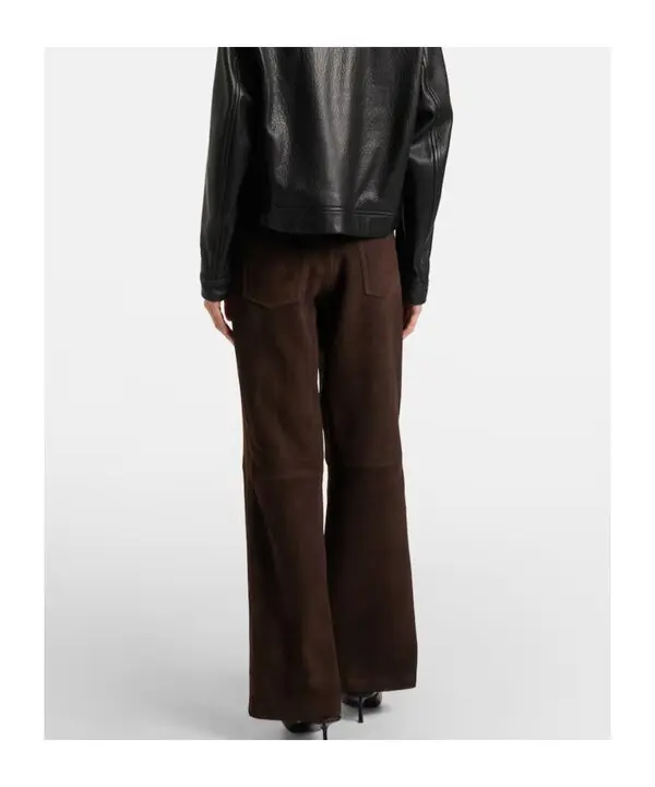 Nour Hammour Milo Suede Wide-leg Pants