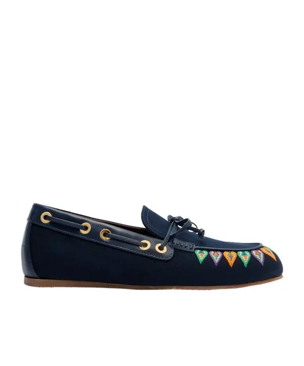 Etro Embroidered Boat Shoes