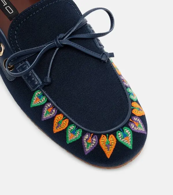 Etro Embroidered Boat Shoes