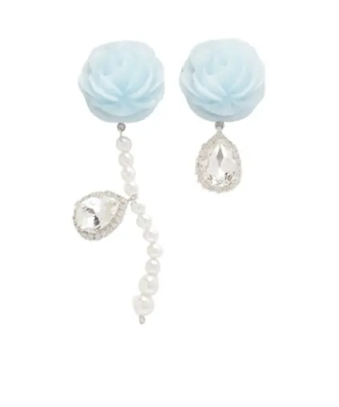 Magda Butrym Rose Embellished Drop Earrings