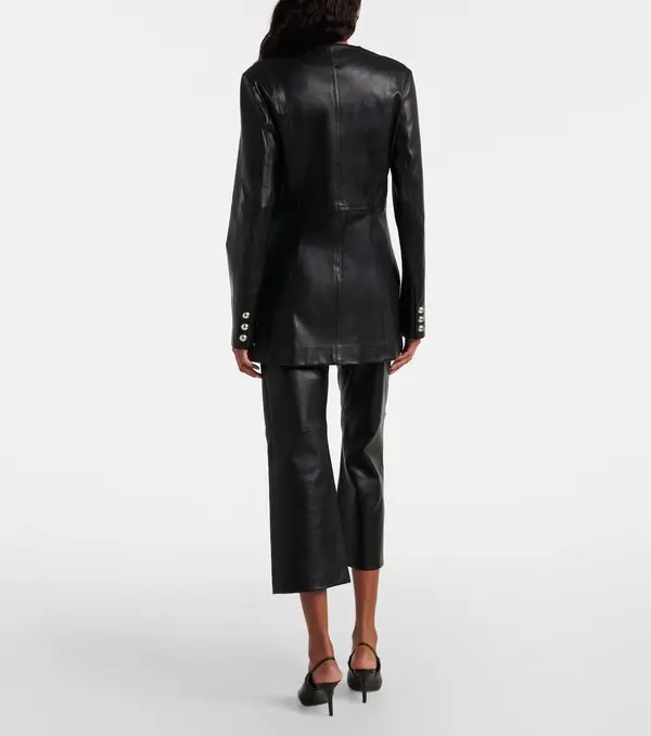Nour Hammour Leather Cropped Slim Pants