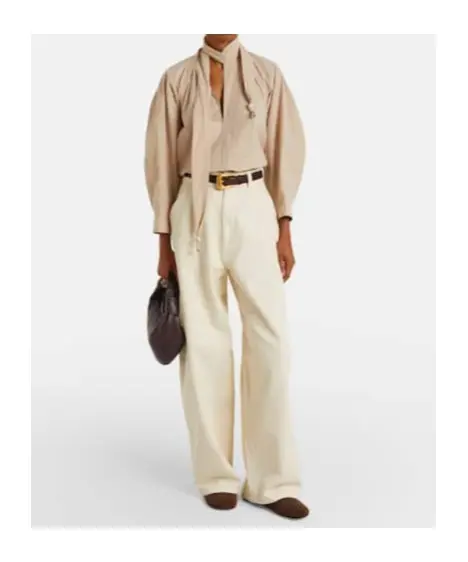LEMAIRE Tie-neck Cotton Crêpe Blouse