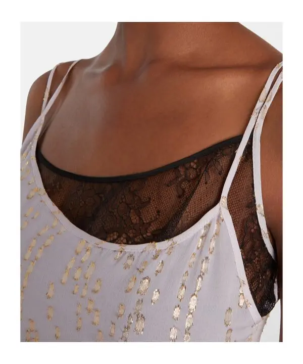 JACQUES WEI Printed Ruffled Asymmetric Silk-blend Top