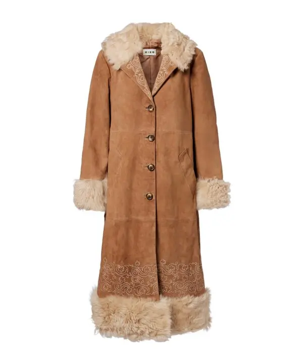 Rixo Cienna Leather Coat