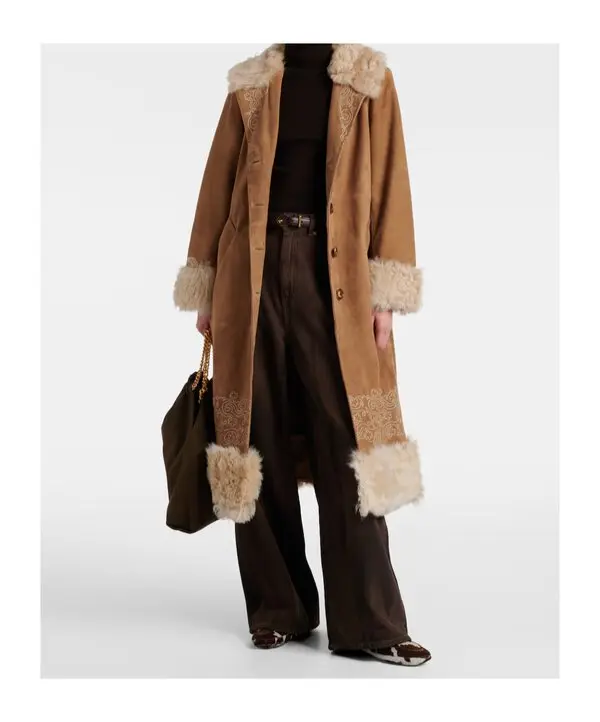 Rixo Cienna Leather Coat