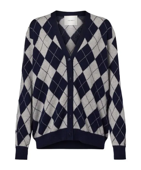 LISA YANG Raelyn Argyle Cardigan - Black