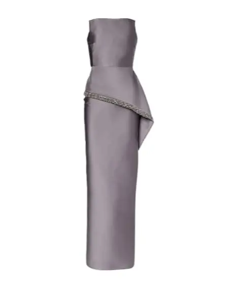 Roland Mouret Crystal-embellished Taffeta Gown - Gray