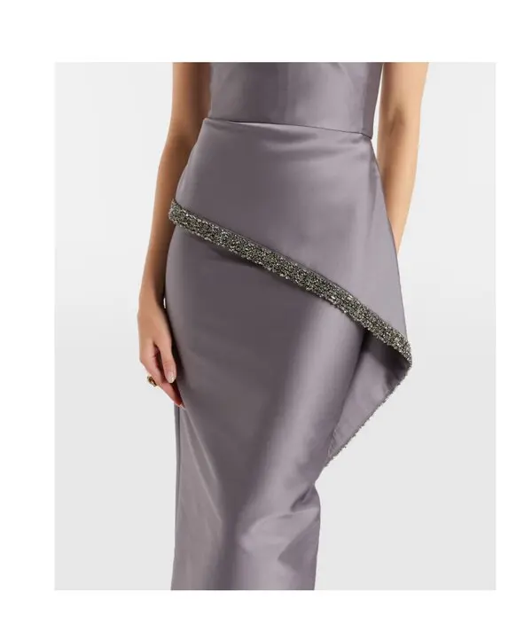 Roland Mouret Strapless Crystal-embellished Taffeta Gown