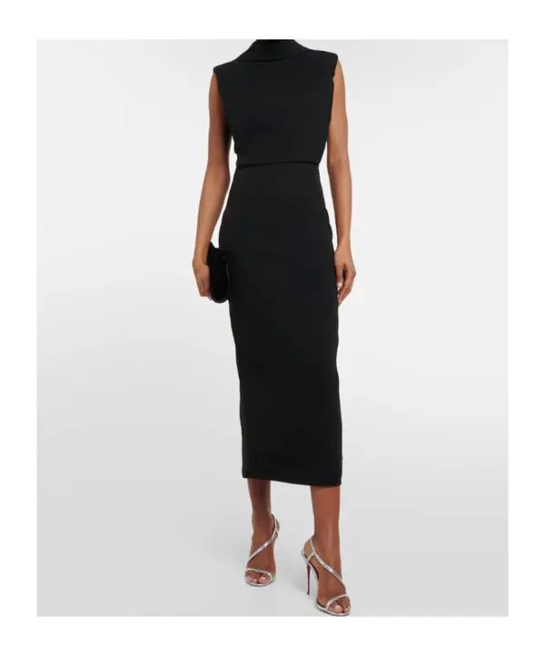 Roland Mouret High Neck Cady Midi Dress