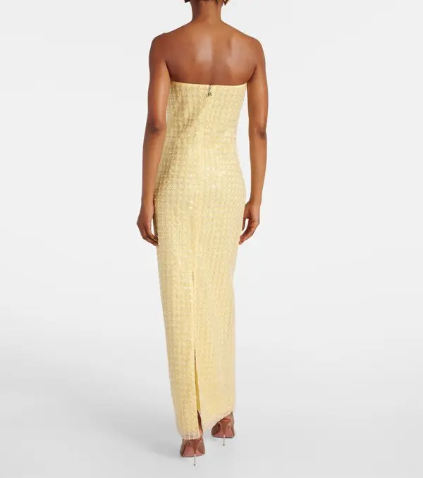 ROTATE BY BIRGER CHRISTENSEN Embellished Off-the-shoulder Gown