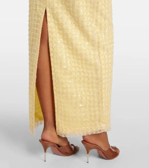 ROTATE BY BIRGER CHRISTENSEN Embellished Off-the-shoulder Gown