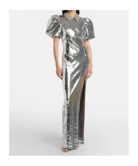 Rebecca Vallance Olympia Sequined Puff-sleeve Gown