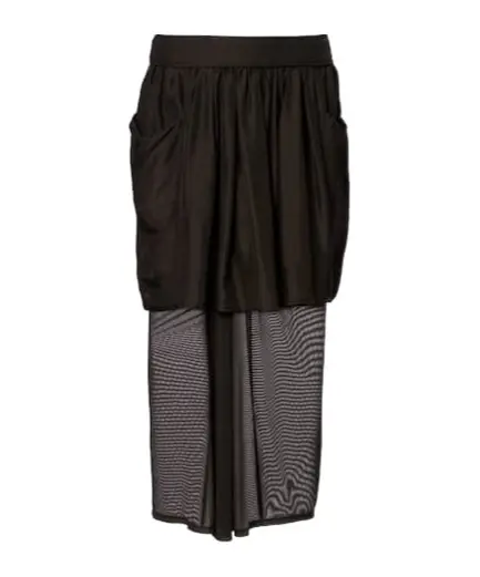 LEMAIRE Draped Semi-sheer Silk Midi Skirt - Black