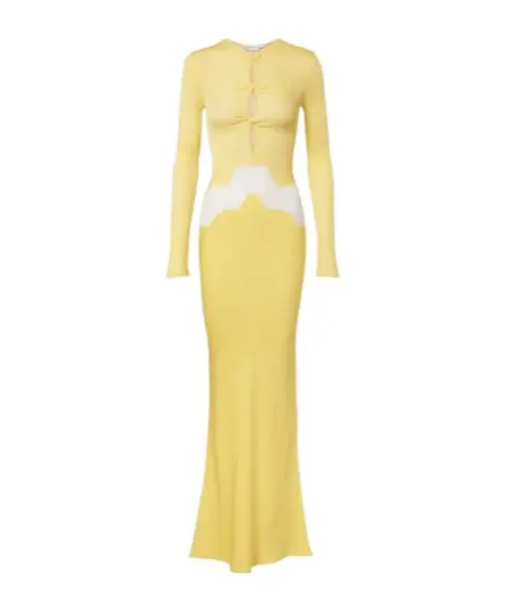Christopher Esber Verner Cutout Lace-trimmed Jersey Maxi Dress - Yellow