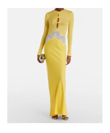 Christopher Esber Verner Cutout Lace-trimmed Jersey Maxi Dress