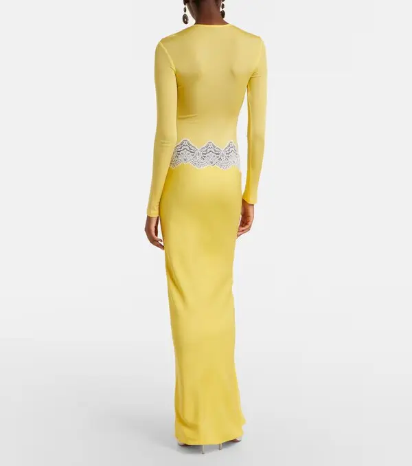 Christopher Esber Verner Cutout Lace-trimmed Jersey Maxi Dress