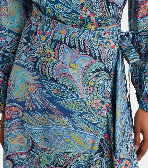 Etro Printed Ruffled Cotton-blend Midi Skirt