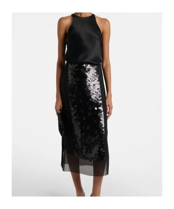 JOSEPH Cambo Sequined Chiffon Midi Skirt