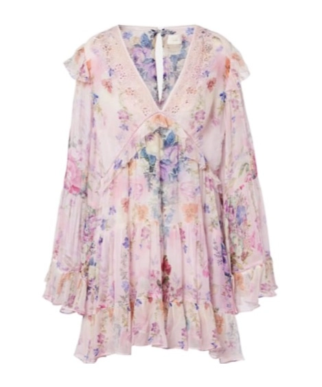 Camilla Embellished Floral Silk Chiffon Minidress - No
