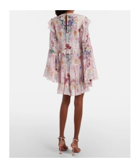 Camilla Embellished Floral Silk Chiffon Minidress - No