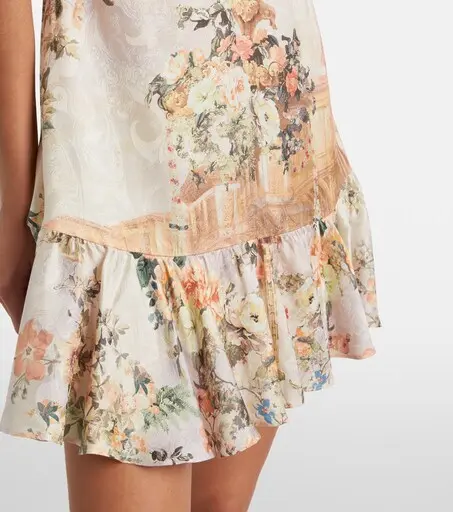 Camilla Embellished Floral Lace-trimmed Minidress