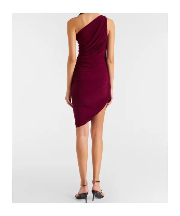 Norma Kamali Diana Gathered Asymmetric Minidress