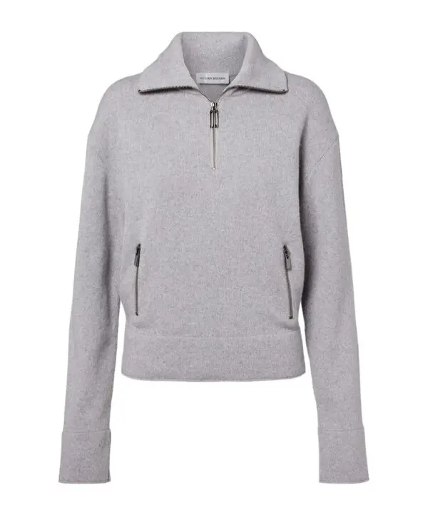 Victoria Beckham Wool And Cashmere Half-zip Sweater