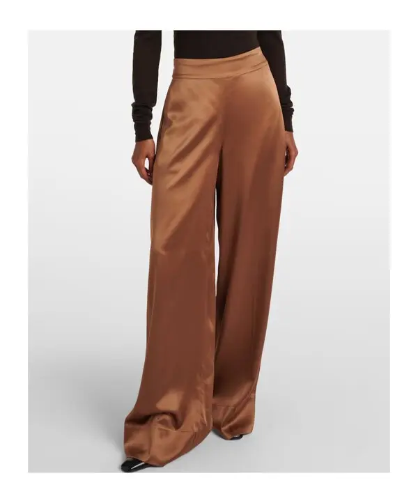 JOSEPH Dijon Silk Satin Wide-leg Pants