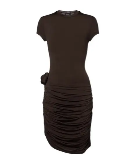 ROTATE BY BIRGER CHRISTENSEN Draped Knot-detail Jersey Minidress