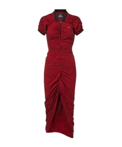 VIVIENNE WESTWOOD Cotton Jacquard Midi Dress With Orb Logo Print