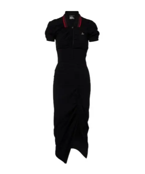 VIVIENNE WESTWOOD Pulling Ruched Cotton Midi Dress