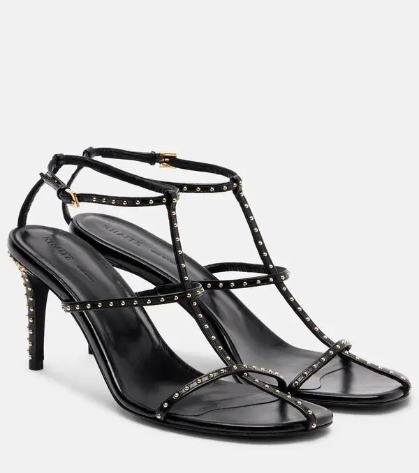 Khaite Cage 75 Studded Leather Sandals