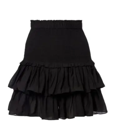 Isabel Marant Étoile Tiered Cotton-blend Miniskirt - Black