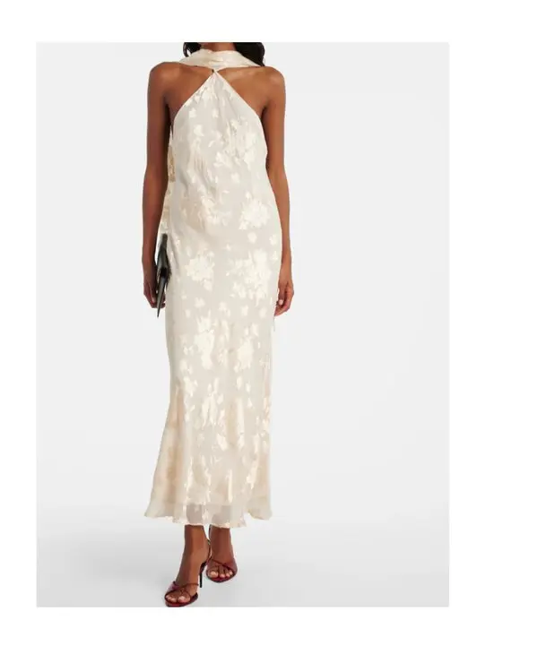 Rixo Floral Maxi Dress With Detachable Scarf