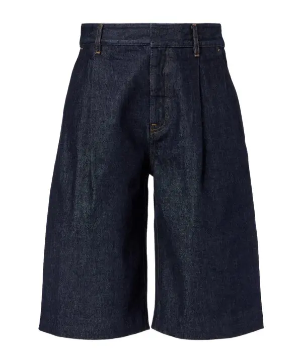 FRAME Tailored Low-rise Wide-leg Denim Shorts - Black
