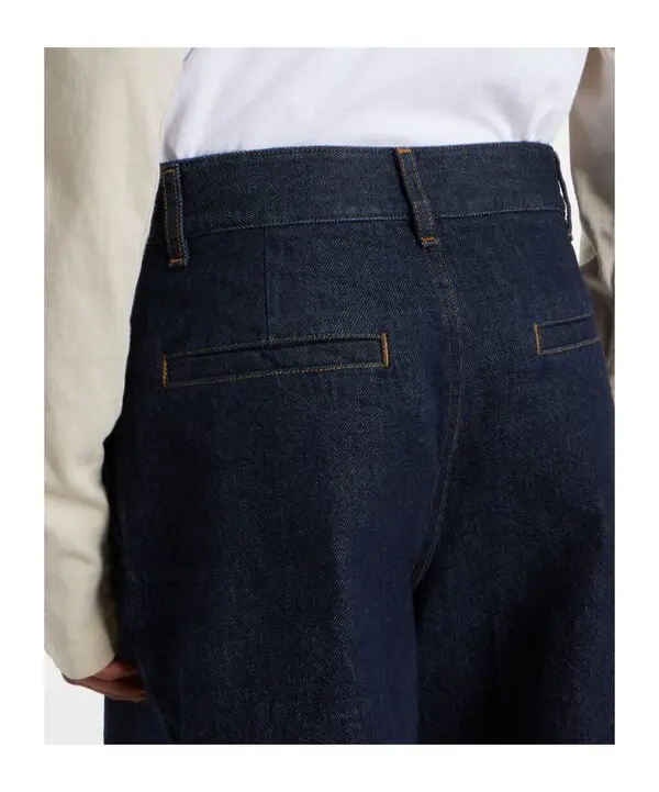 FRAME Tailored Low-rise Wide-leg Denim Shorts