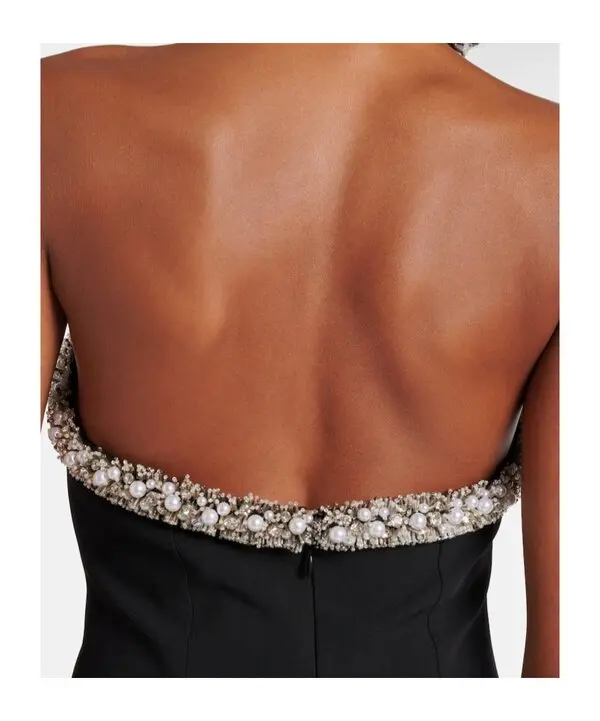Simkhai Embellished Halterneck Crepe Gown