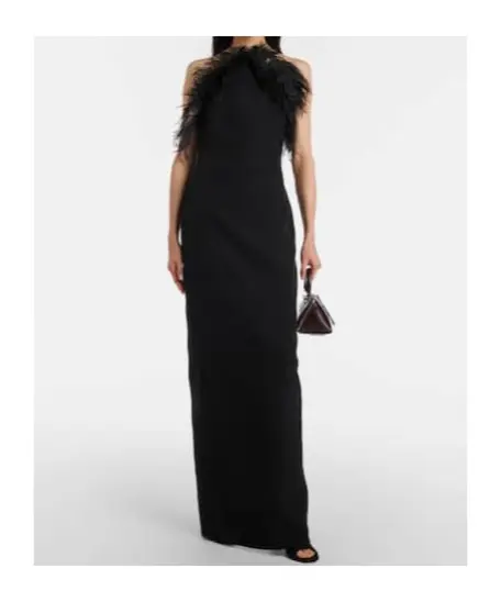 Attico Feather-trimmed Gown