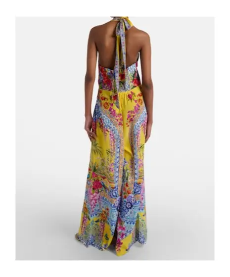 Camilla Embellished Halterneck Silk Crêpe Jumpsuit