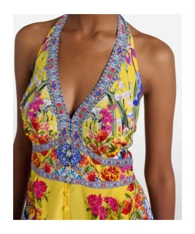 Camilla Embellished Halterneck Silk Crêpe Jumpsuit