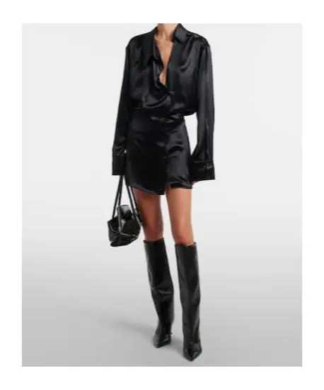 Attico Satin Shirt Dress